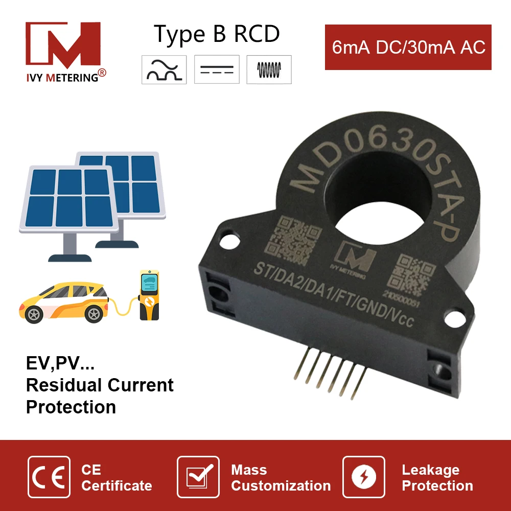 md0630sta-p/-c Type B Leakage Detection RCM Residual Current Monitoring ...