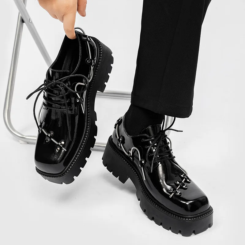 Mocasines-de-charol-con-punta-cuadrada-para-hombre-zapatos-de-vestir ...