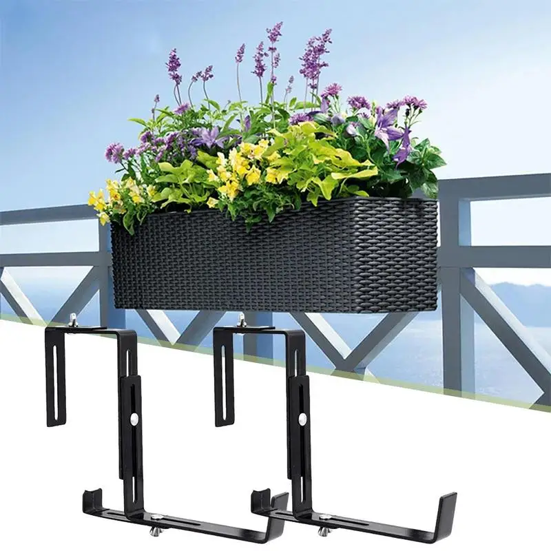 2pcs High Quality Pair Hook Trough Plant Pot Hanging Hooks Rail Balcony ...