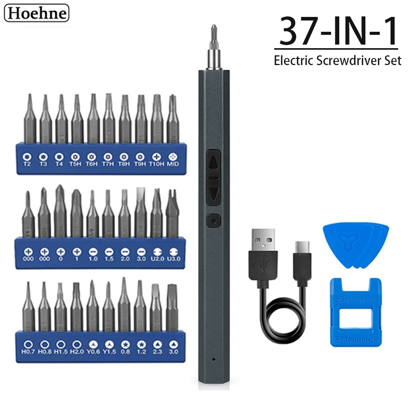 Mini Electric Precision Screwdriver Set Magnetic Bits Kit Protable ...