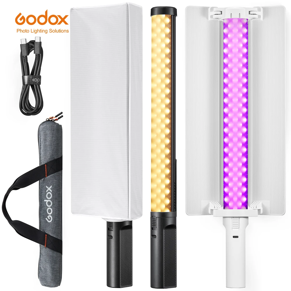 Godox-LC500-mini-LC500R-mini-White-Black-2500K-8500K-RGB-LED-Light-Stick-Lighting-Effects ...