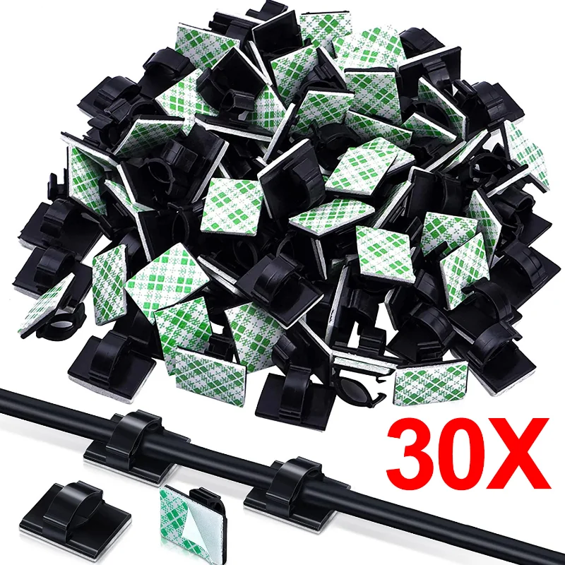 Organizador-de-Cables-de-10-20-30-piezas-fijador-de-cables-fijo-sin ...