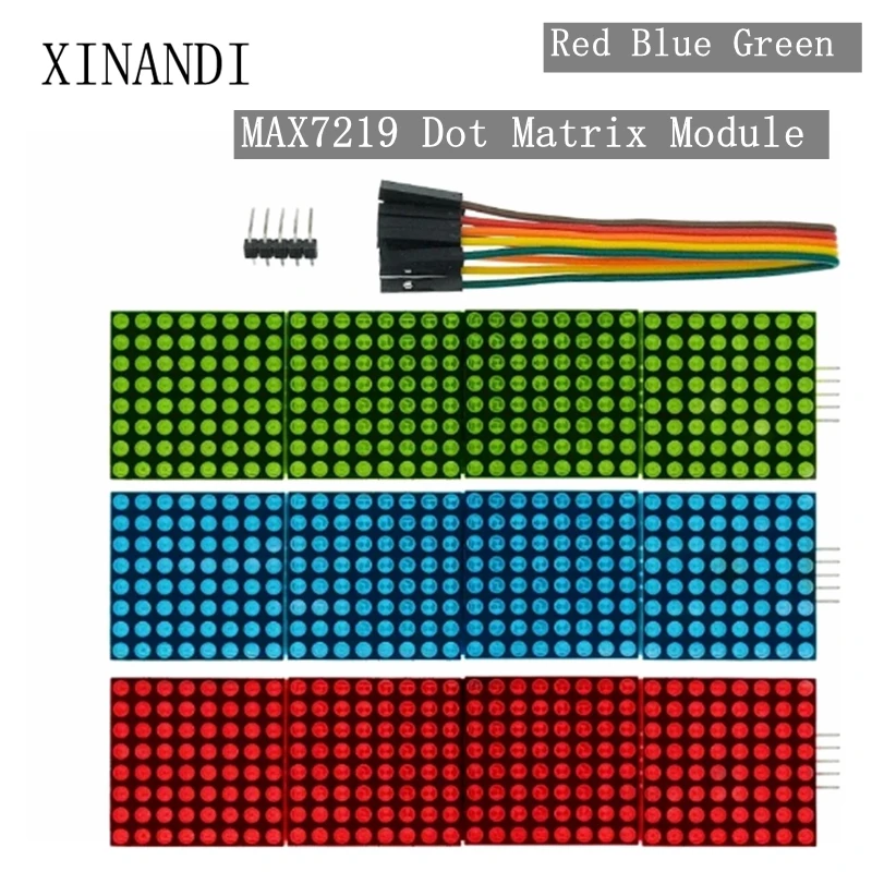 MAX7219-Dot-Matrix-Module-Microcontroller-4-In-One-Display-with-5P-Line ...