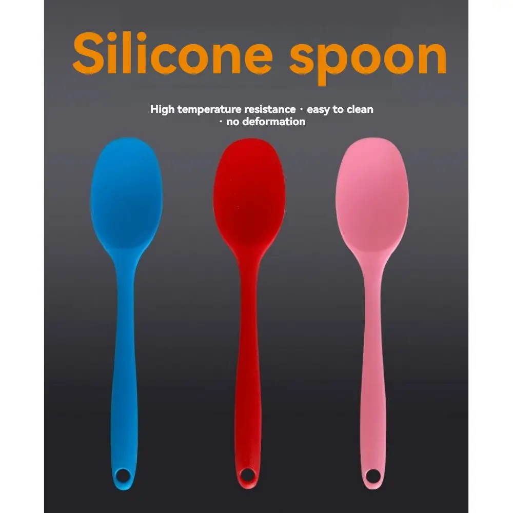 Silicone-Soup-Spoon-Small-One-Piece-All-In-One-Handle-Protection-Non ...