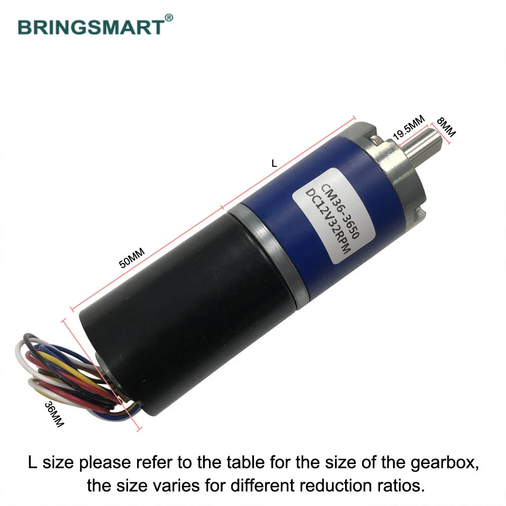 Bringsmart DC Motor12v 24V Grande Torque Brushless Planetary Gear Motor ...