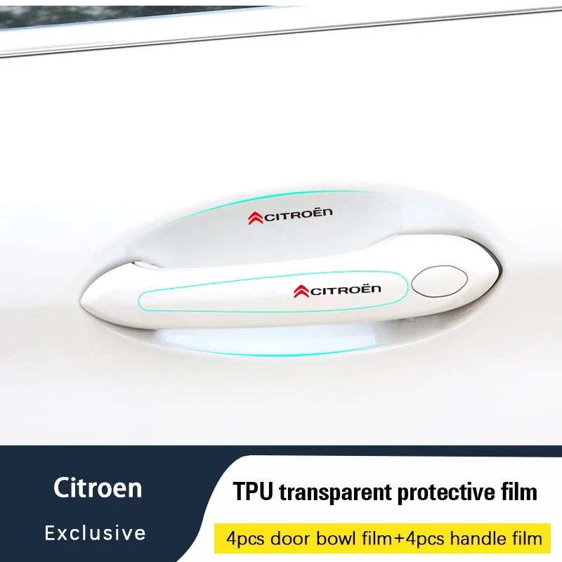 TPU Car Transparent Door Bowl Handle Protective Film Sticker For ...