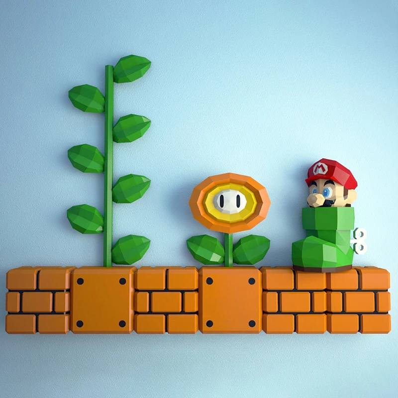 Mario Brick Walls Background Mario Wall Bricks Etsy