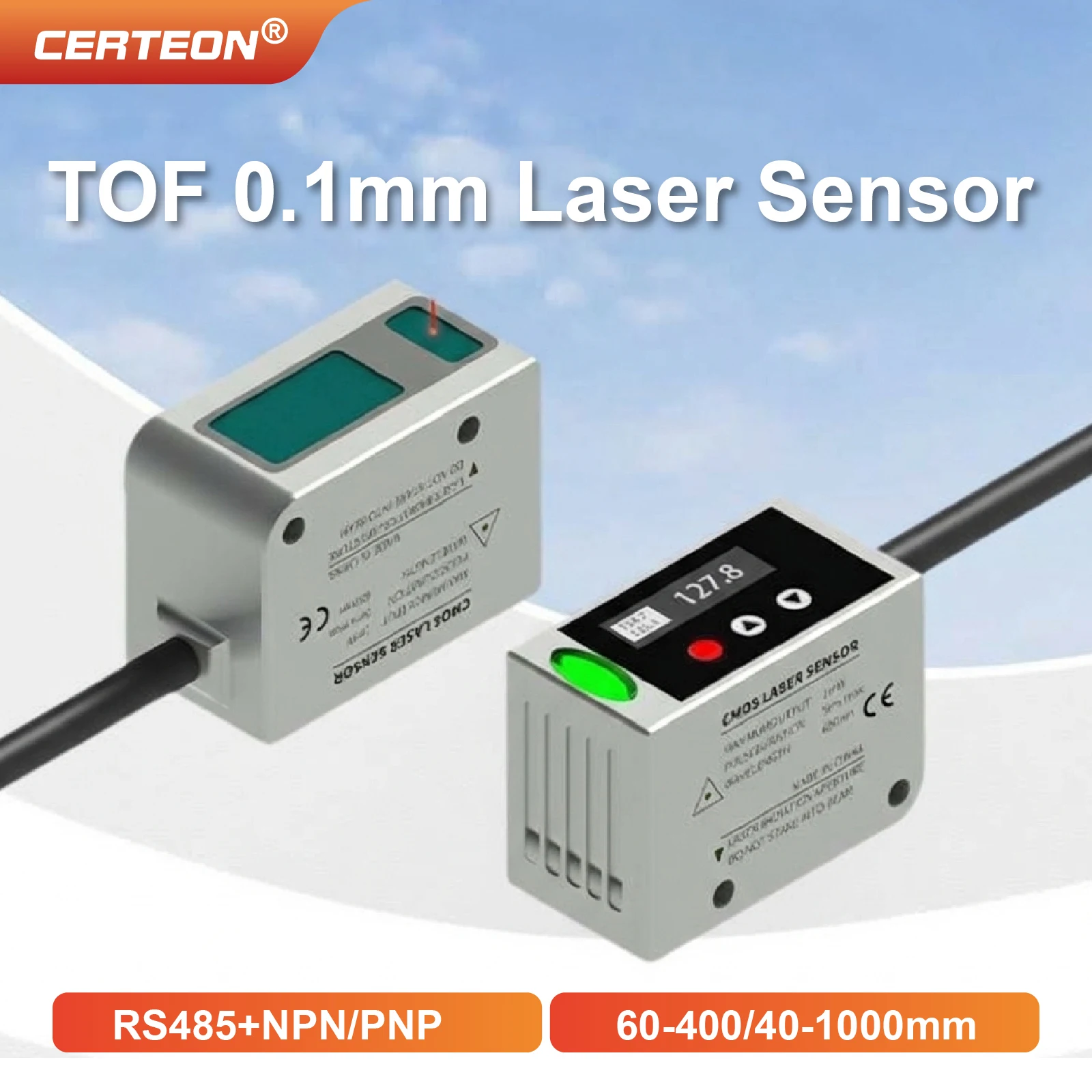 LR400 Laser Displacement Sensor 485 + NPN/PNP ‑ 0.1mm Accuracy Non ...