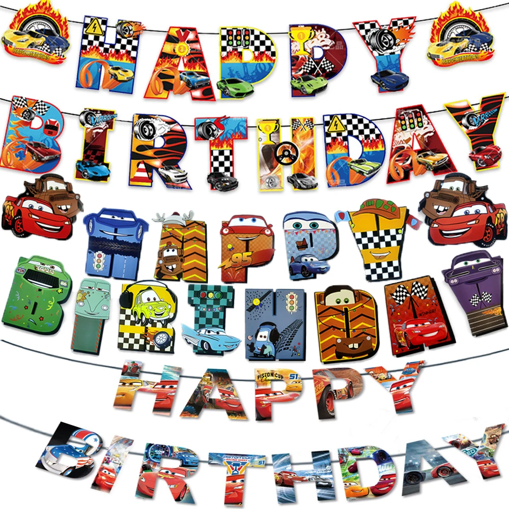 Banderines-con-tema-de-ruedas-calientes-para-ni-os-decoraciones-de ...