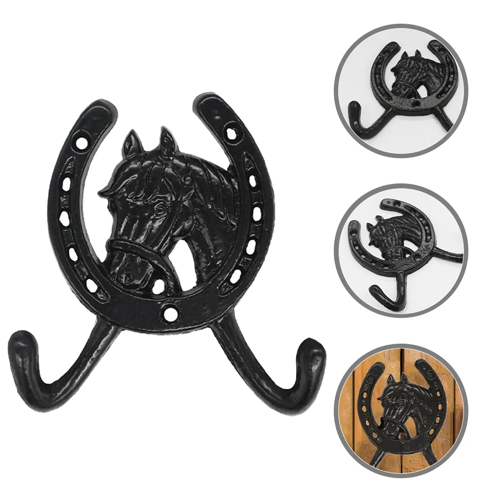 European-Style-Creative-Horse-Head-Horseshoe-Double-Hook-Wall-Cast-Iron ...