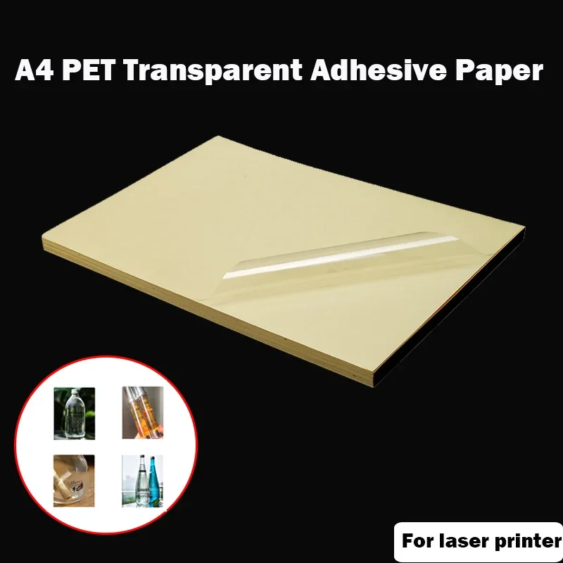 10pcs A4 PET Transparent Self-adhesive Paper Label Stickers For Laser Printing Waterproof Anti ...