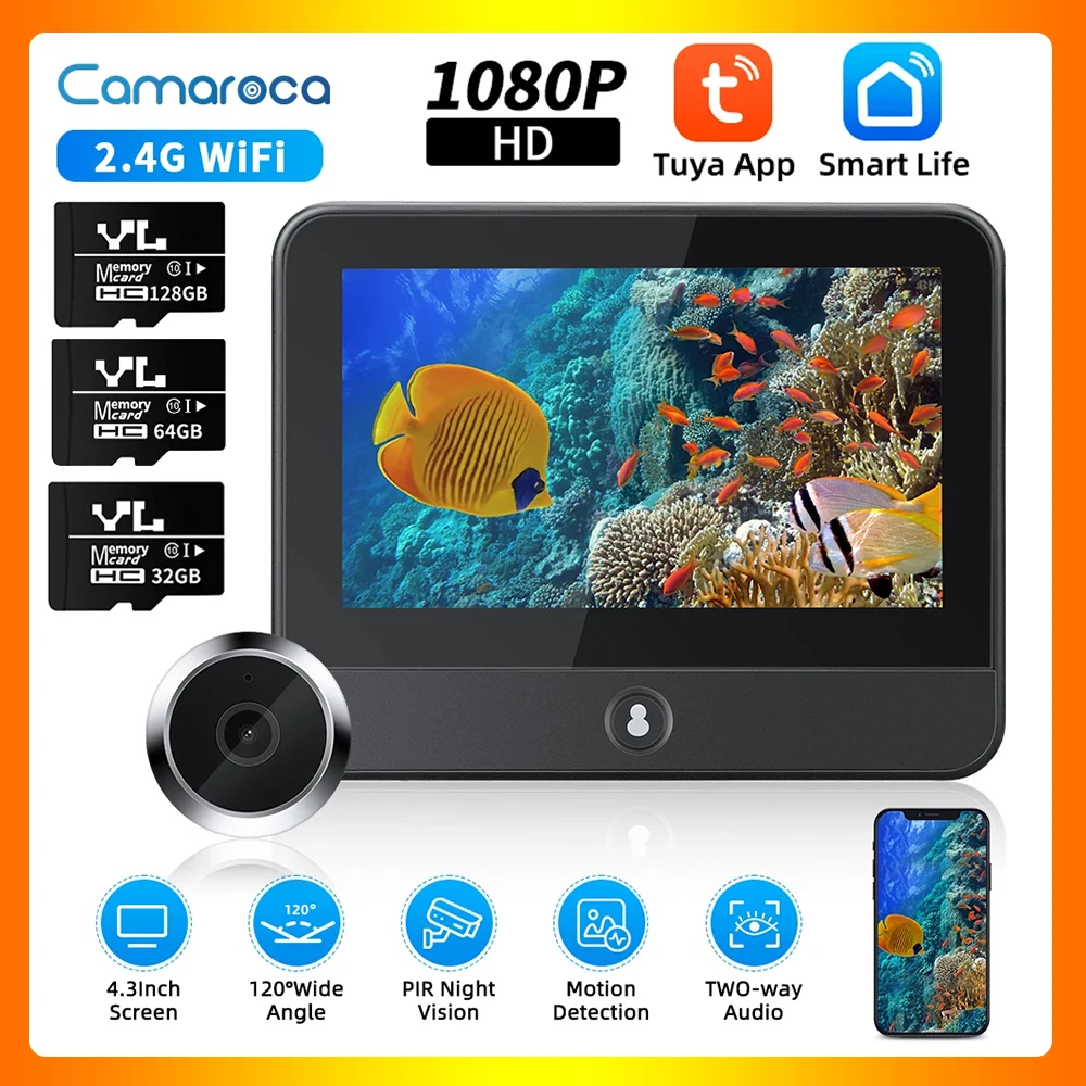 Camaroca-Smart-Life-Tuya-1080P-WiFi-Door-Bell-Eye-Peephole-Camera ...
