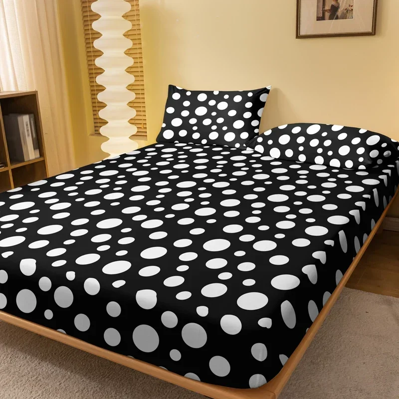 1-Simple-Modern-Geometric-Circle-Printed-Matte-Bed-Sheet-Bedroom ...