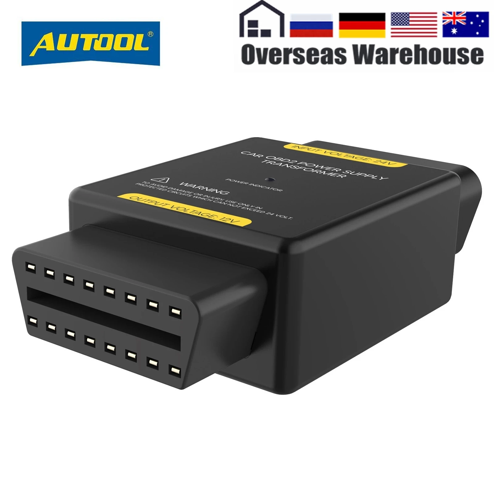 AUTOOL Car OBD 24V to 12V Adapter Step-down DC DC Converter Voltage ...