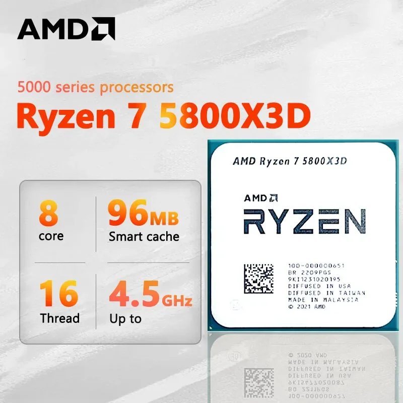 AMD-Ryzen-7-5800X3D-R7-5800X3D-Ryzen-7-5000-Series-8-Core-3-4-GHz ...