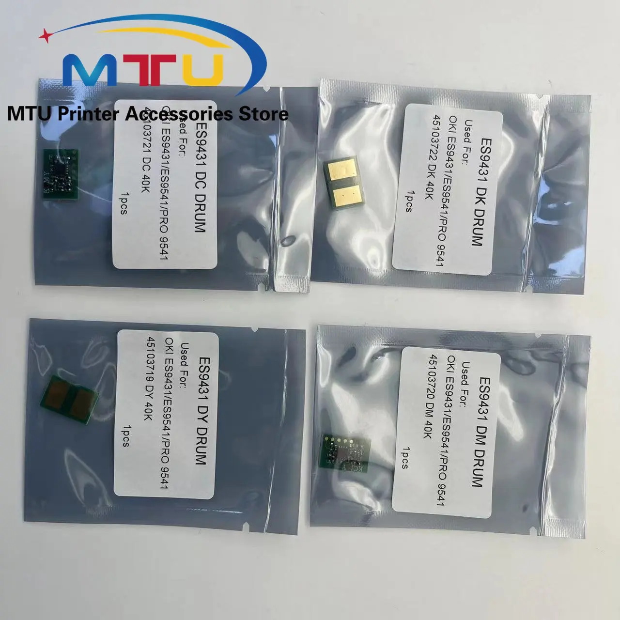 4PCS 45103722 45103721 45103720 45103719 Drum Chip for OKI ES9541 ...