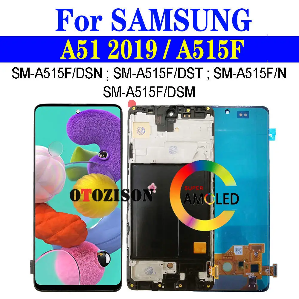 Super AMOLED A51 4G LCD With Frame For Samsung Galaxy A51 LCD 2019 ...