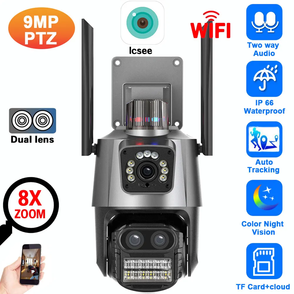 9MP-4K-Wifi-IP-Security-Camera-Outdoor-Dual-Lens-8X-Zoom-Auto-Tracking ...