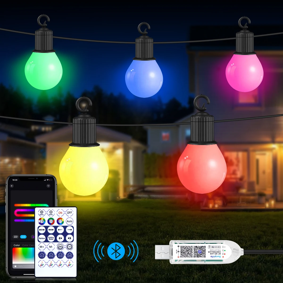 Bluetooth-USB-Colorful-LED-String-Lights-Waterproof-Christmas-Fairy ...
