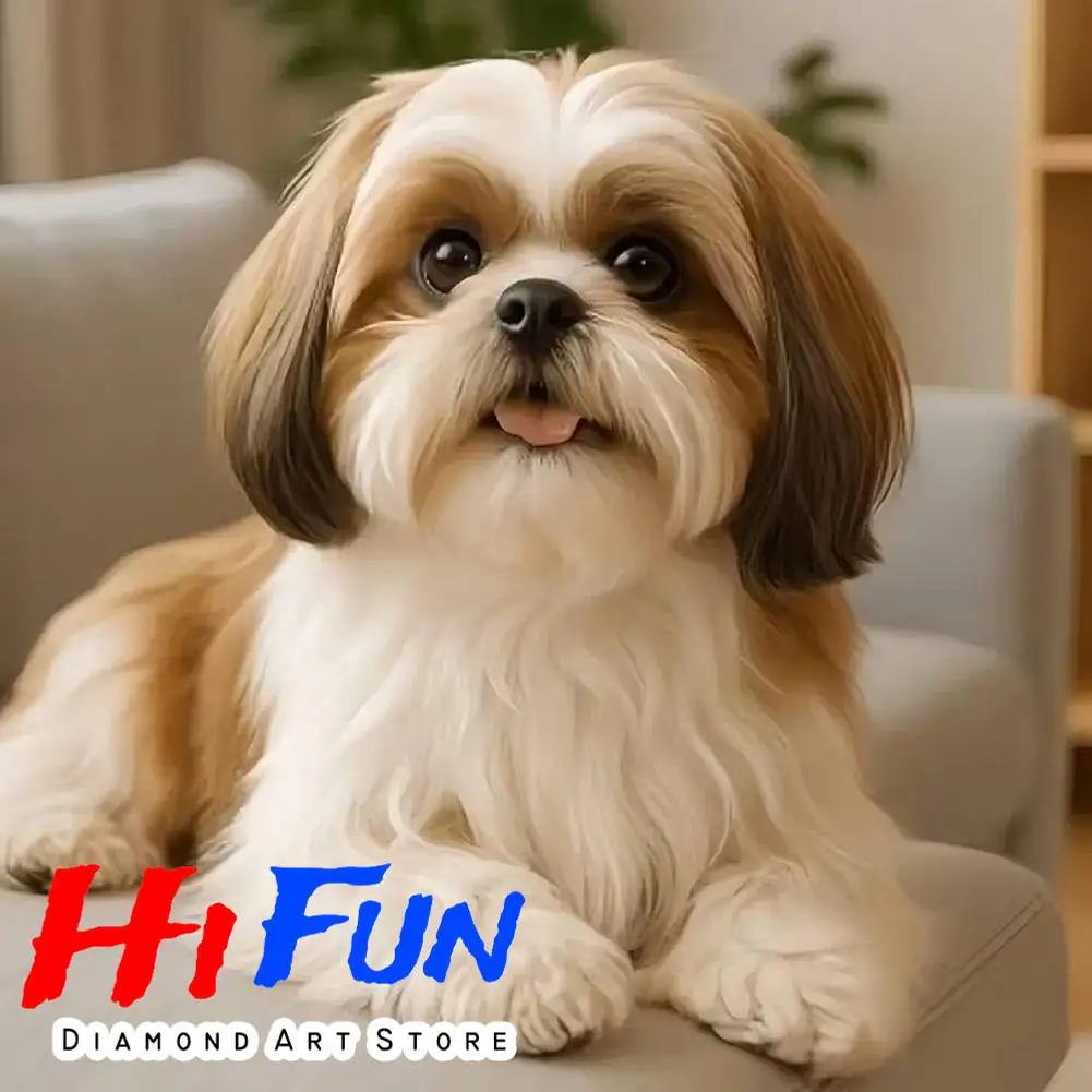 2026 diamant mosaïque Shih Tzu chien Portrait bricolage diamant ...