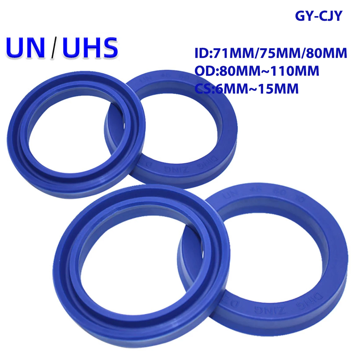 ID 71mm/75mm/80mm UN/UHS/UNS Y Type Ring Polyurethane (PU) Hydraulic ...