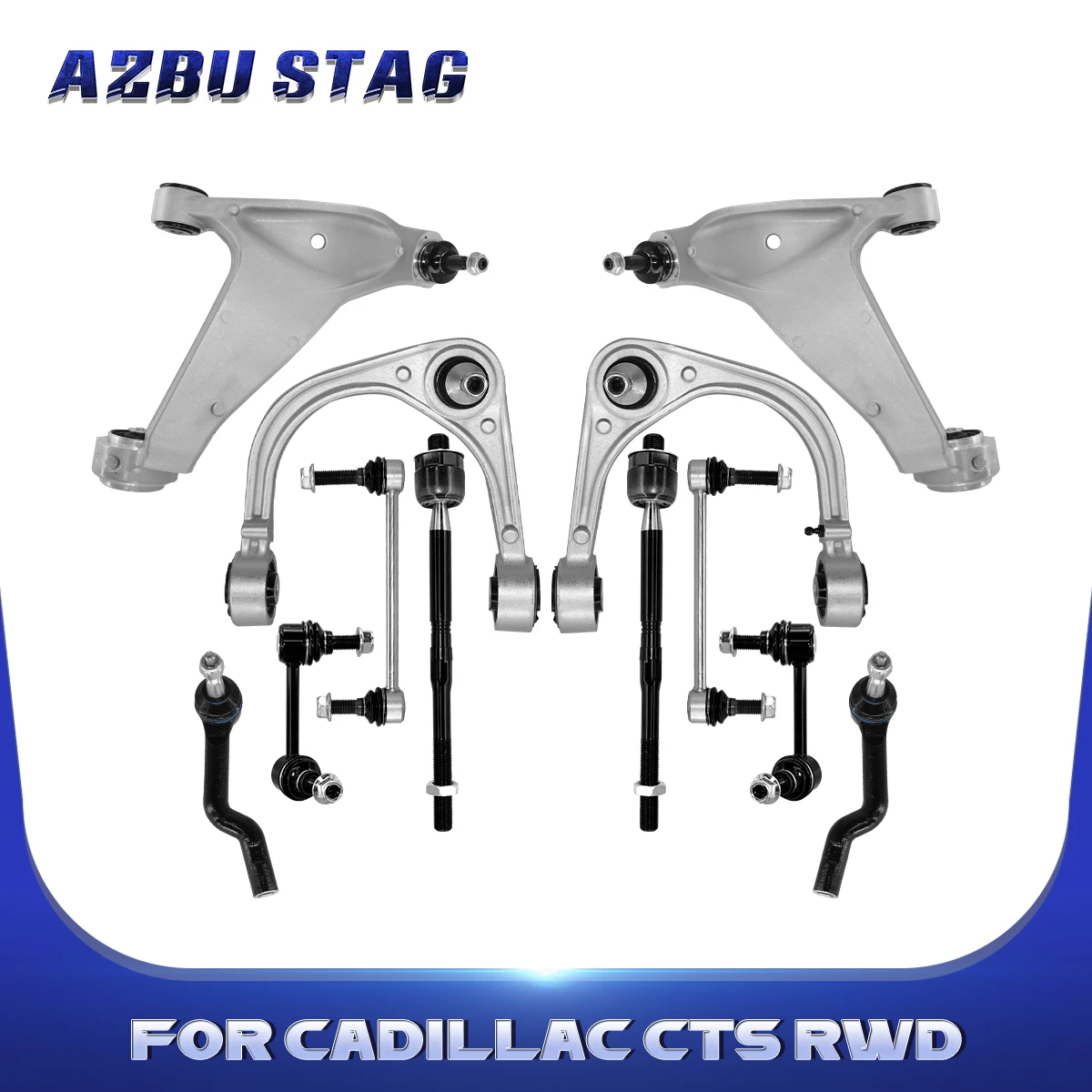AzbuStag-12Pcs-Front-Upper-Lower-Lh-Rh-Control-Arm-Tie-Rod-Link-for ...