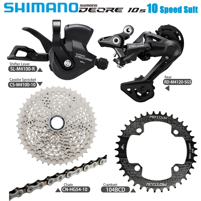 Shimano Deore M4100 Complete Kit 10S Speed Groupset 104bcd 38T Crank ...
