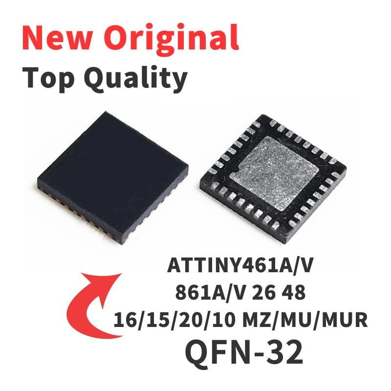 Attiny461a/v Attiny 861a/v 26 48 16/15/20/10 Mz/mu/mur Qfn32 Chip Ic Brand New Original ...
