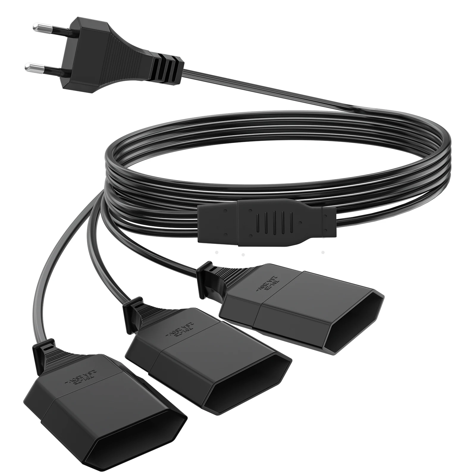 1-to-3-Power-Cord-EU-Male-Plug-To-Female-Socket-Power-Extension-Cable-3 ...