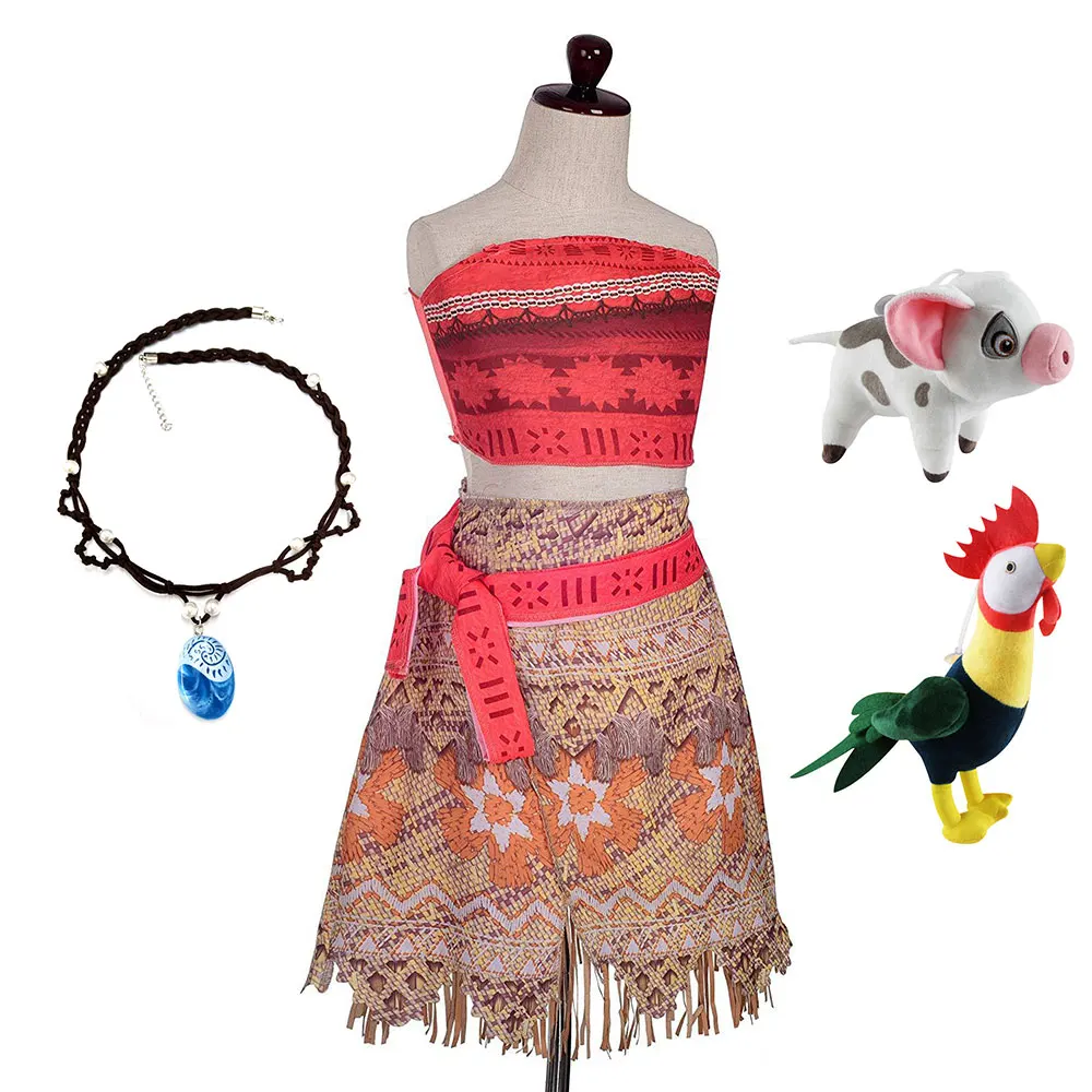 Disney-Girls-Moana-Advanture-Cosplay-Costume-Two-Piece-Dress-up-Kids ...