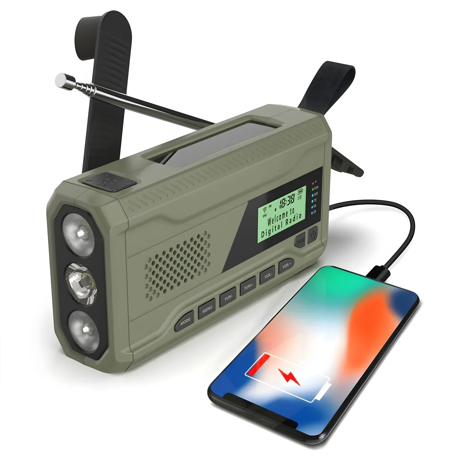 DAB-FM-Bluetooth-Radio-Emergency-Radio-Portable-Solar-Receiver-Hand-Crank-Dynamo-Outdoor-Radio ...