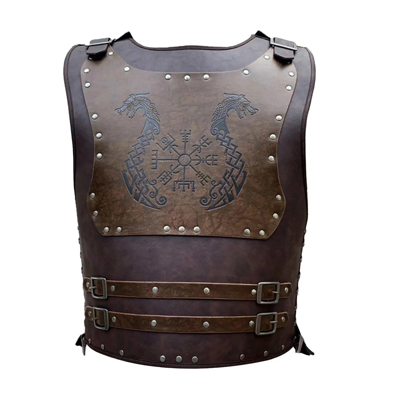 Adjustable Viking Warrior Armor Embossed Viking Costume PU Leather ...