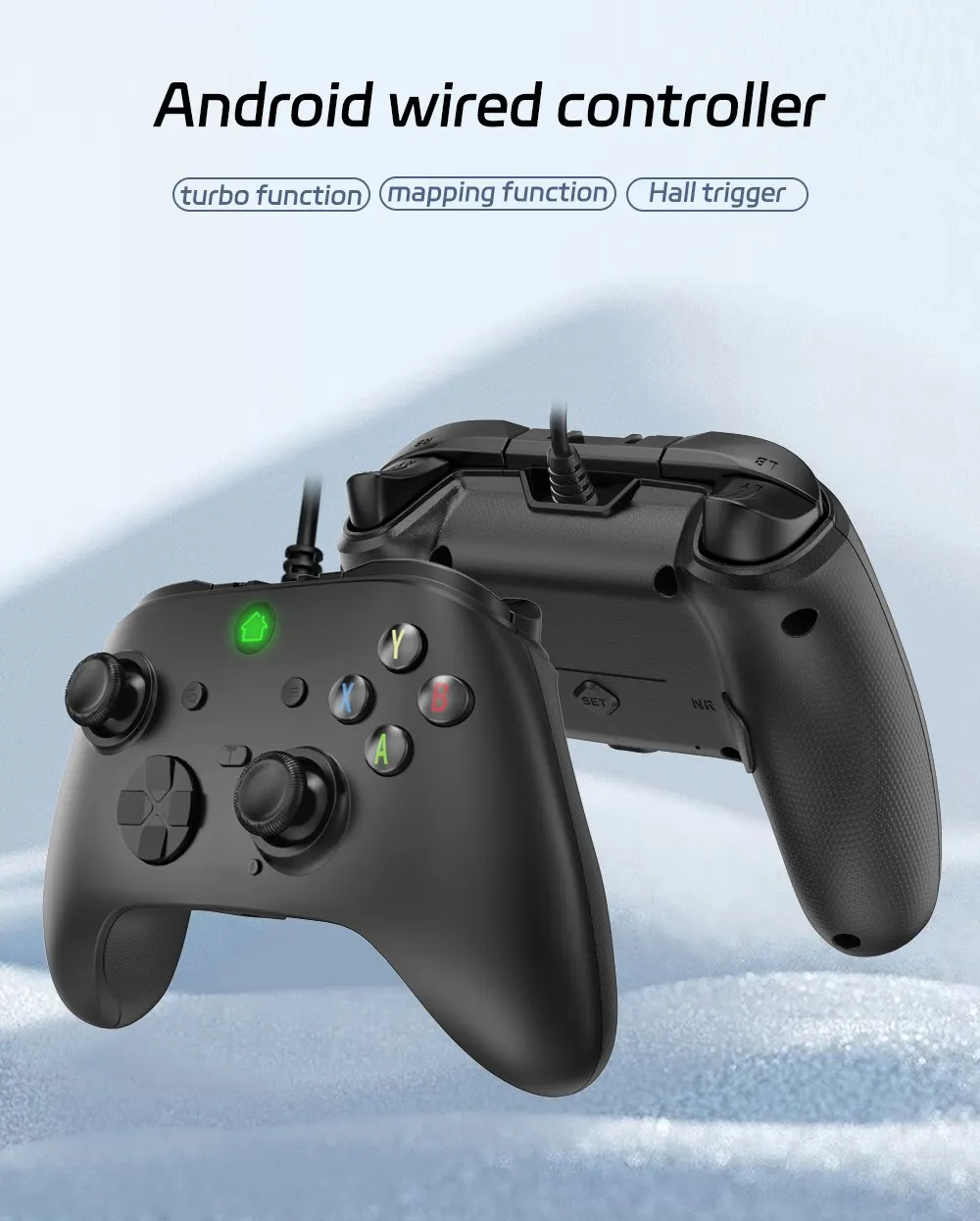 New 2024 Wired Controller for PC PS3 Android TV-BOX with Hall Trigger Dual Vibration