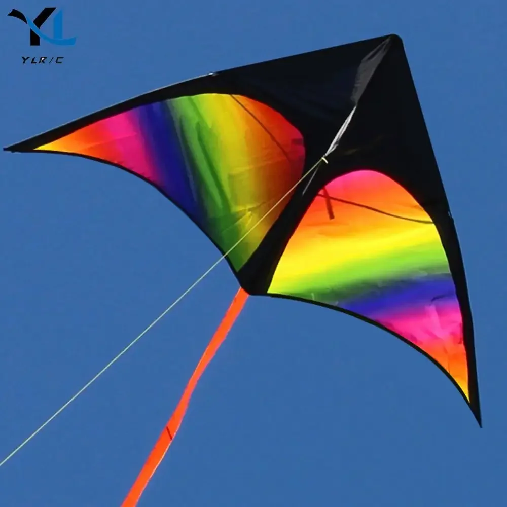 2x3m Tail Big Triangle Kite Large Kite Toy with Wire Board Easy To Fly ...