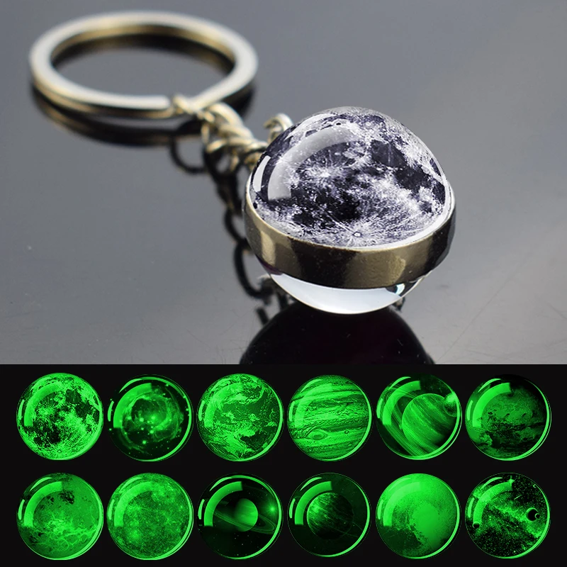 Glow-in-The-Dark-Solar-System-Planet-Keychain-Moon-Earth-Saturn ...
