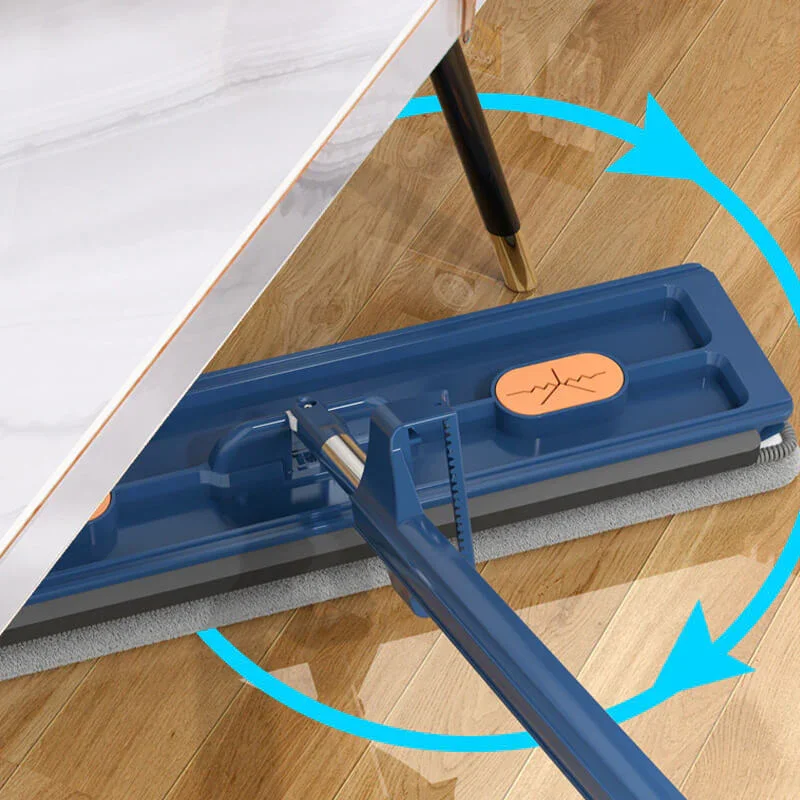 Large Flat Mop 360°Rotating Self-contained Dewatering Scraper mop Wet ...