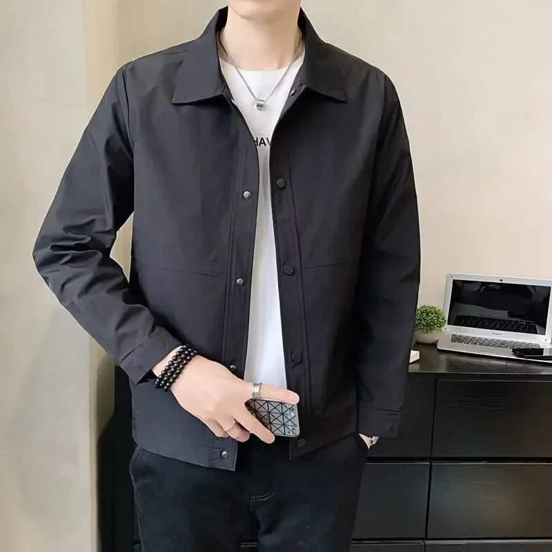 Trendy-Single-Layer-Jacket-Shirt-Youth-Fashion-Men-s-Long-Sleeve-Spring ...