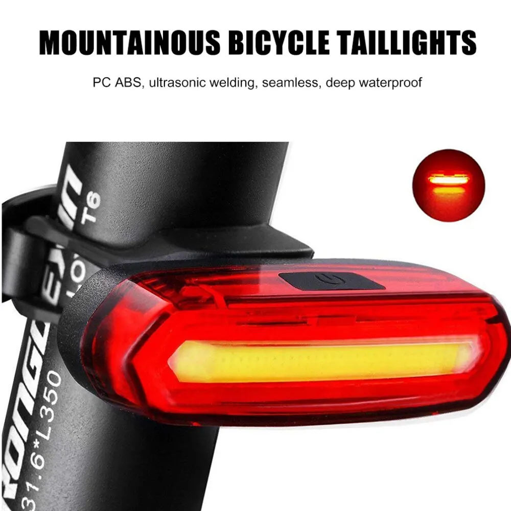 Bicycle Taillight MTB Red Light Bike Rear Light USB Rechargeable LED ...