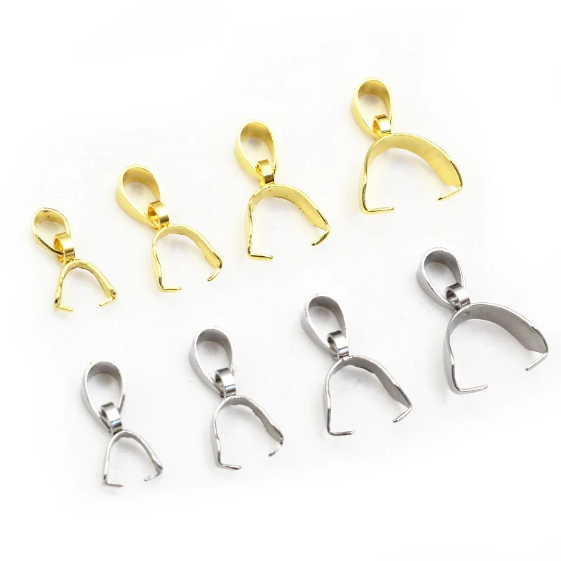 50pcs-Stainless-Steel-Gold-Color-Pendant-Pinch-Bail-Clasps-Necklace ...
