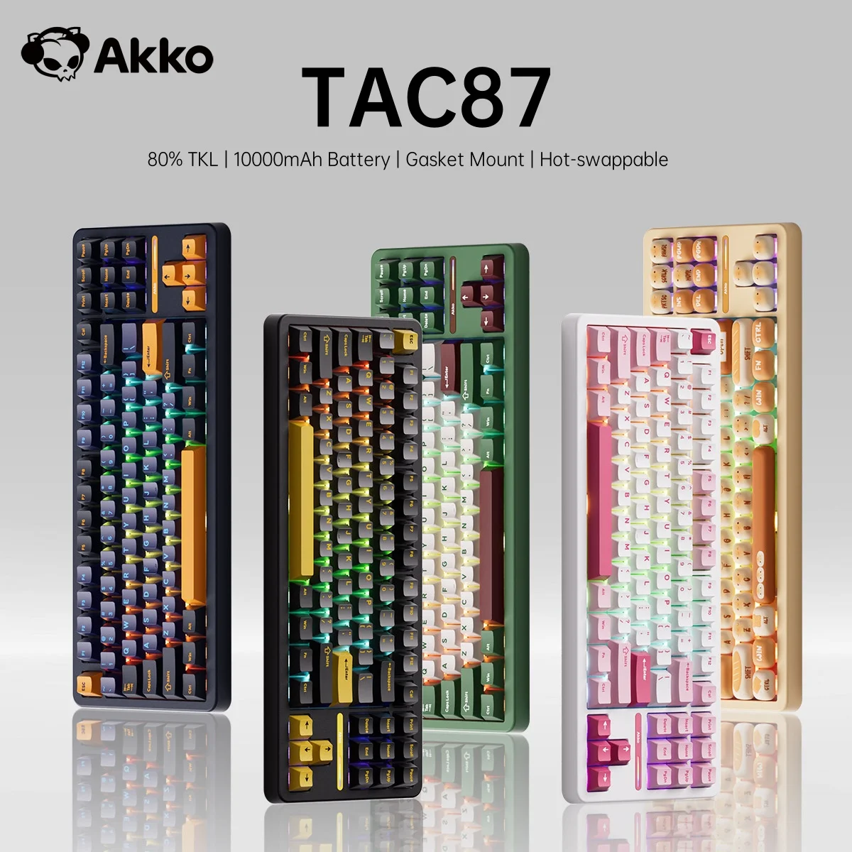Akko TAC87 Mechanical Keyboard 80% TKL US Layout Three Mode Hot ...