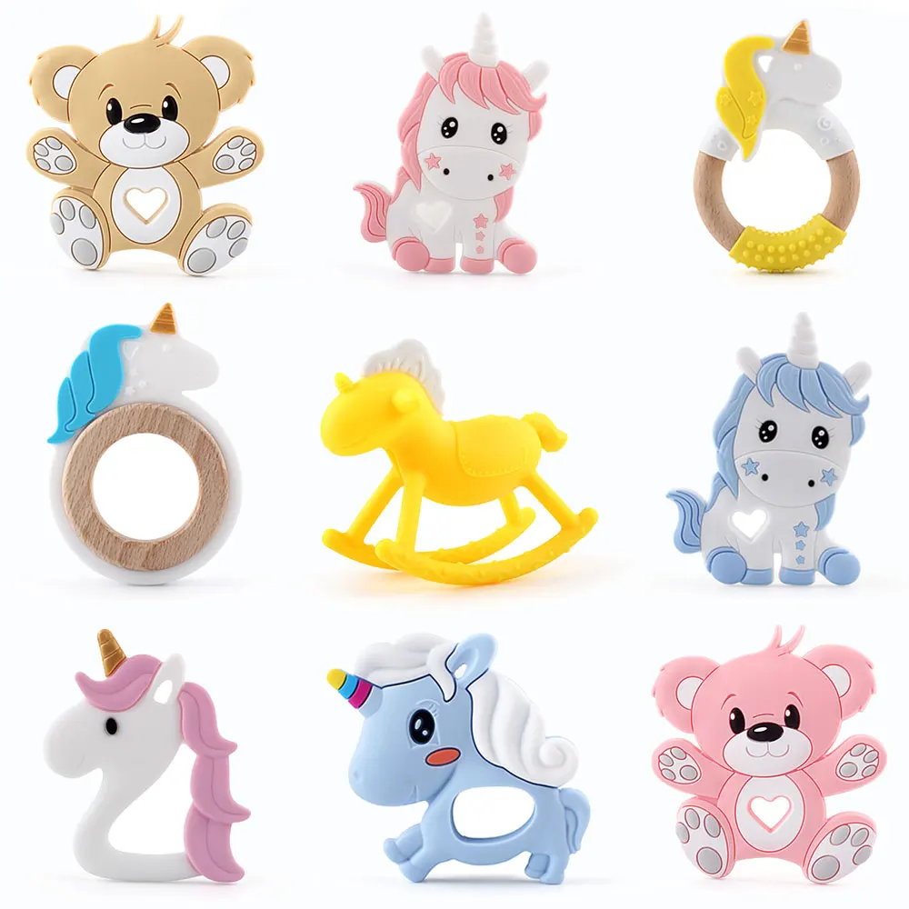 1pc-Silicone-Baby-Teether-Animal-Unicorn-Bear-Tiny-Rod-Rodent-DIY ...