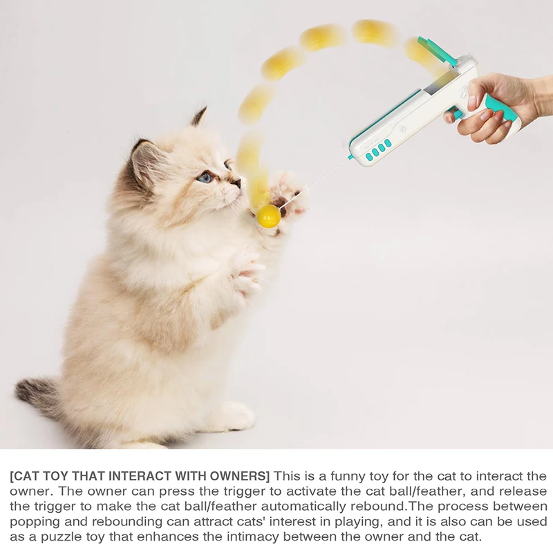 Creative Cat Toy Ball Feather Rebound Folding Rod Interactive Funny Cat ...