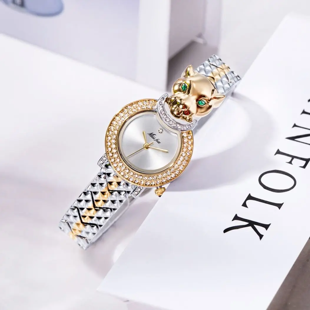 Missfox relógio para mulher hip hop diamante bling senhoras à prova ...