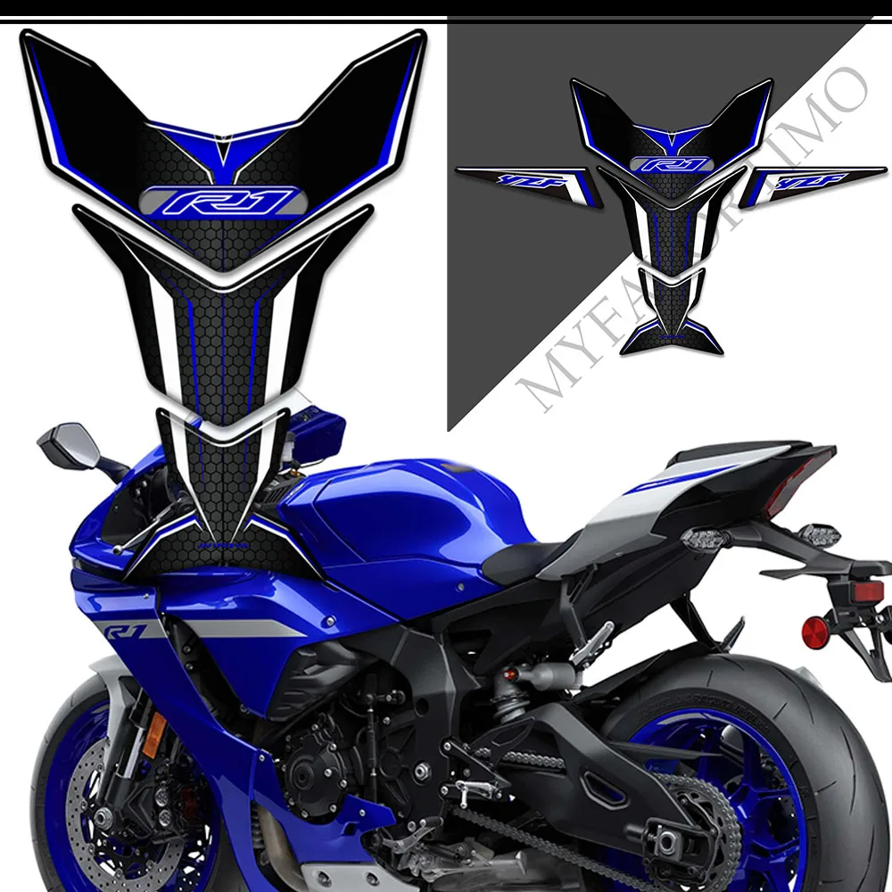 Motorcycle Tank Pad Stickers Decal For YAMAHA YZF-R1 YZF R1 YZFR1 Knee ...