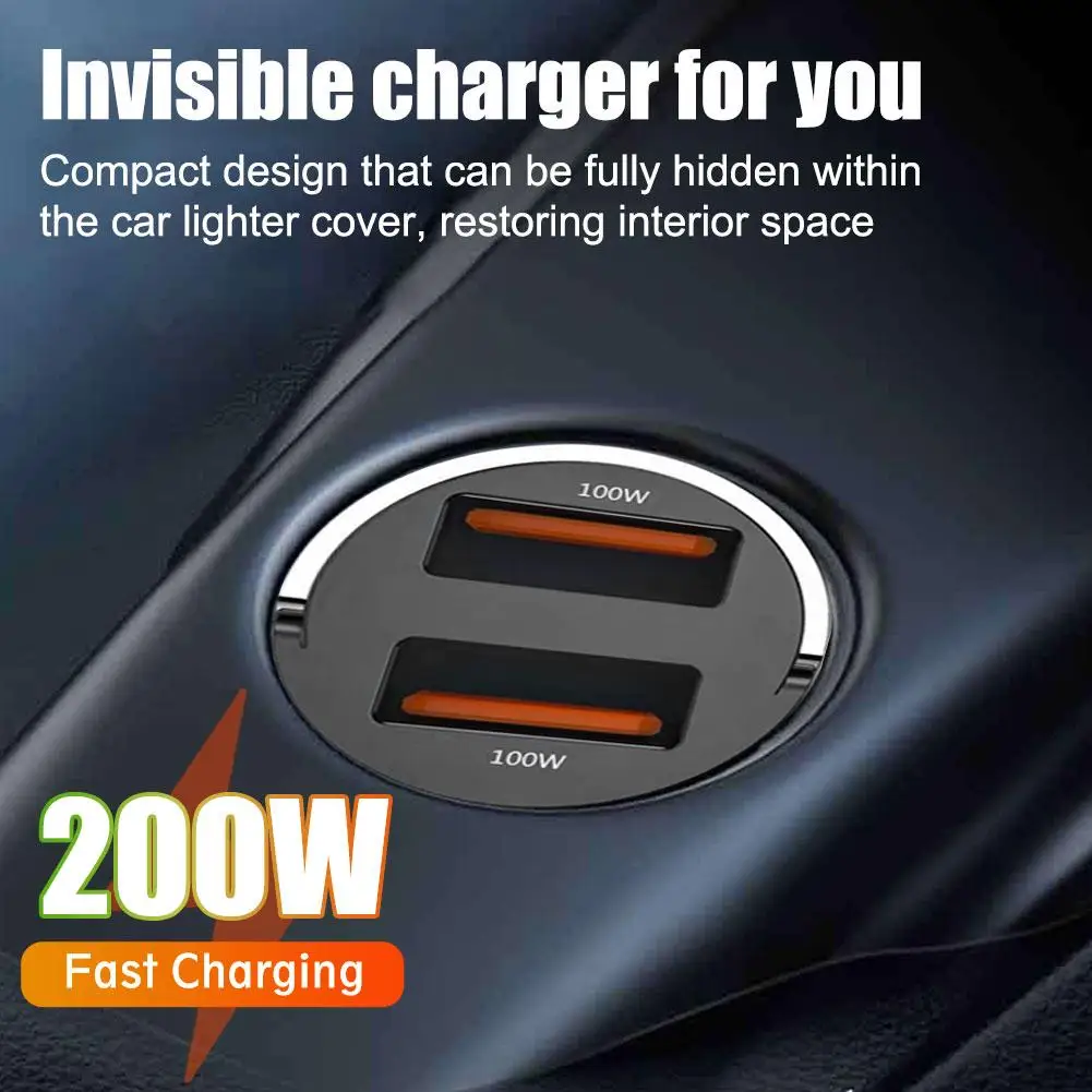 200w-Mini-Car-Charger-Lighter-Fast-Charging-100w-Pd-Usb-Type-C-Dual ...
