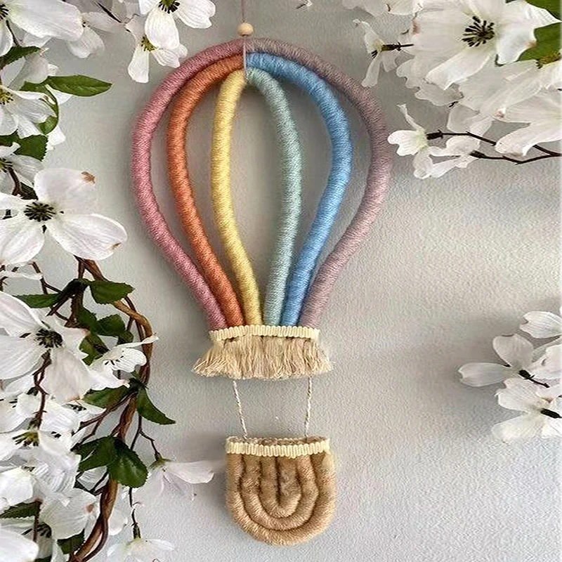 Macrame-Hot-Air-Balloon-Wall-Hanging-Colored-Toy-for-Boho-Home-Decor ...