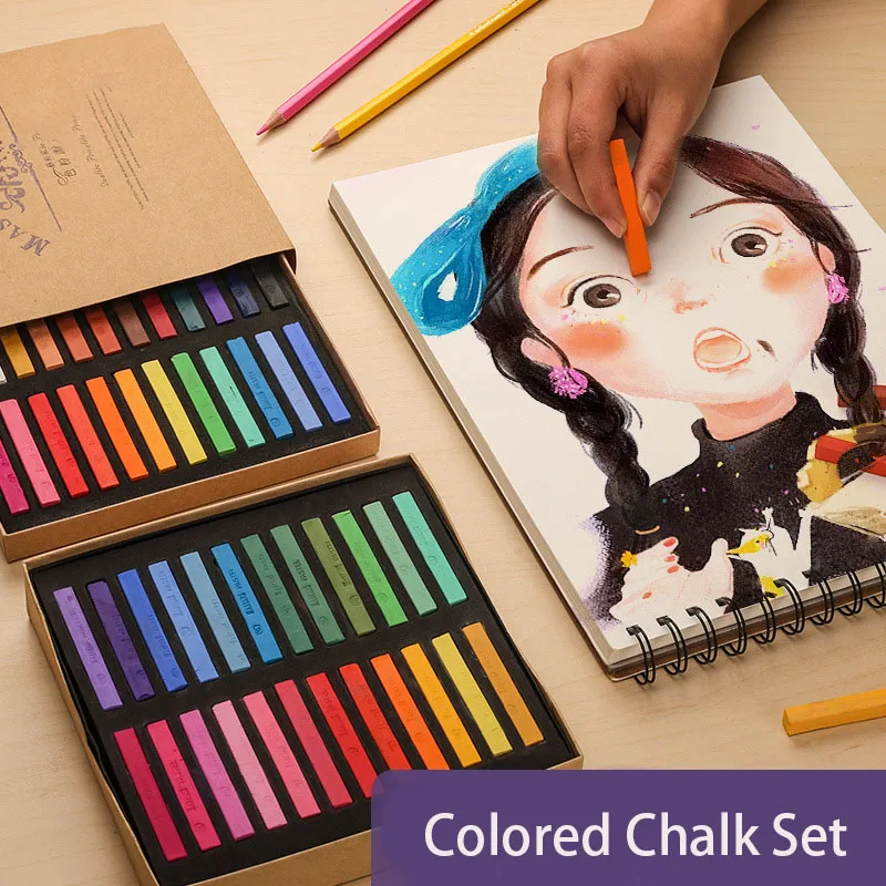 12-24-36-48-Colors-Colored-Chalk-Set-Suitable-for-Beginners-A-Variety ...