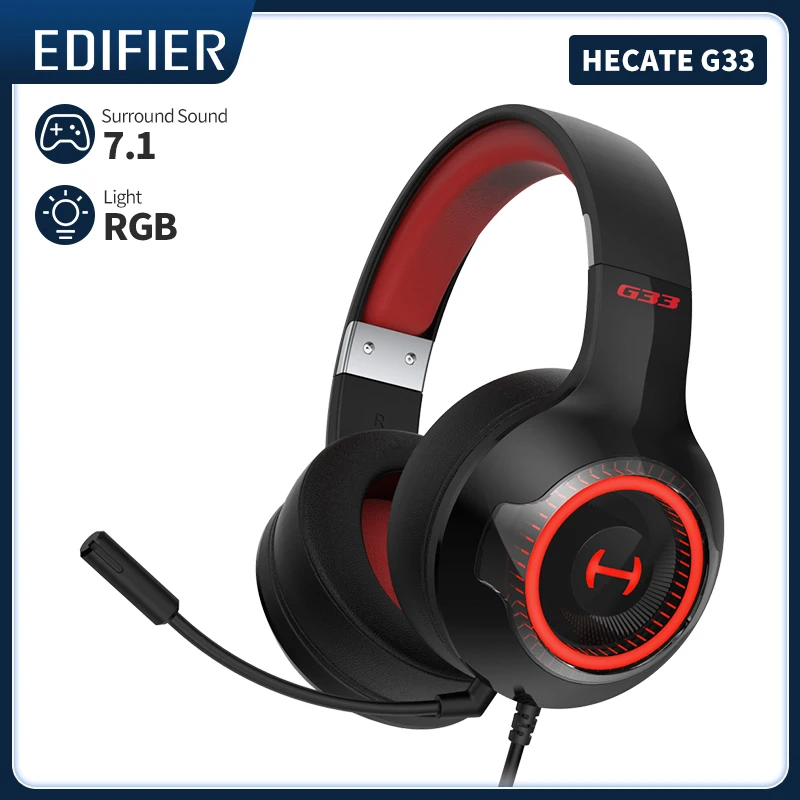 EDIFIER HECATE G33 Wired Gaming Headset 7.1 Surround Sound 40mm Driver ...