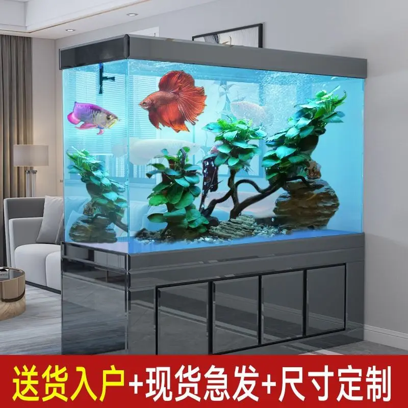 Tank-Living-Room-Fish-Aquarium-Partition-Wall-Floor-Bottom-Filter-Size ...