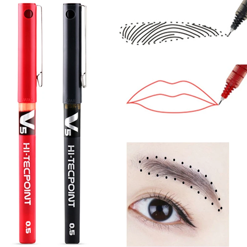 Temporary-Tattoo-Black-Red-Microblading-Skin-Marker-Pen-Tattoo-Skin ...